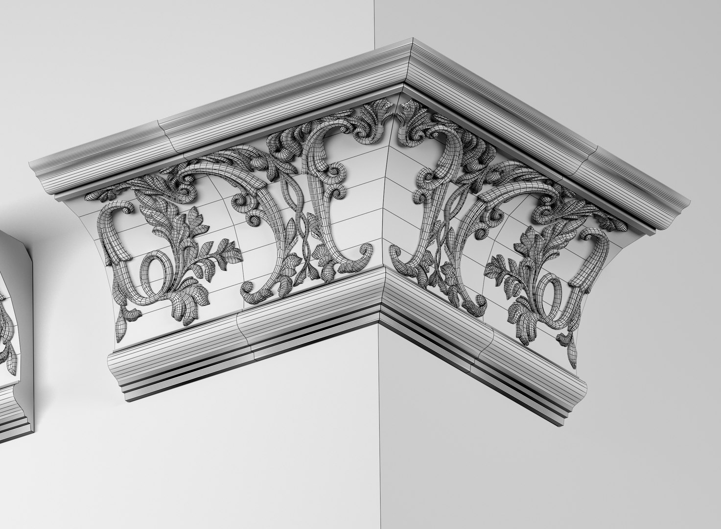 Baroque Style Decorative Cornice Model - TurboSquid 1460157