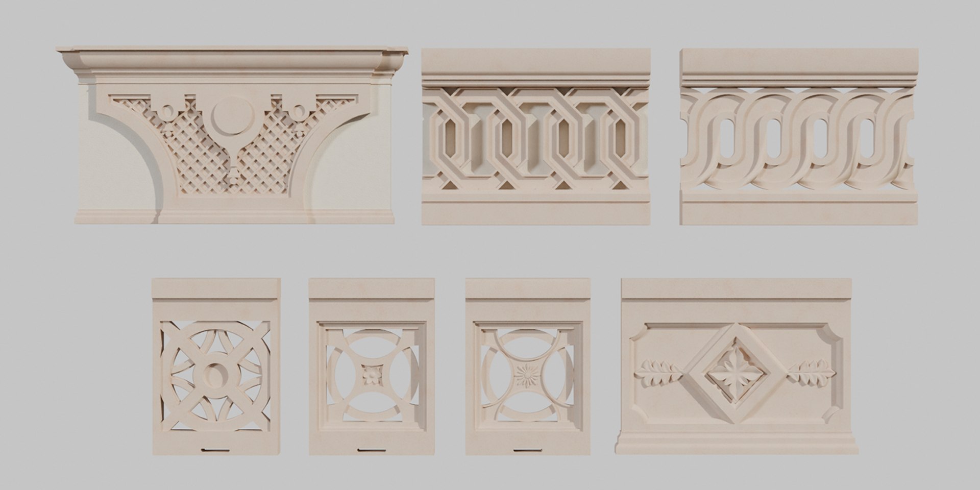 3D 140 Classical Architectures Elements Assets Pack VOL1 Model ...