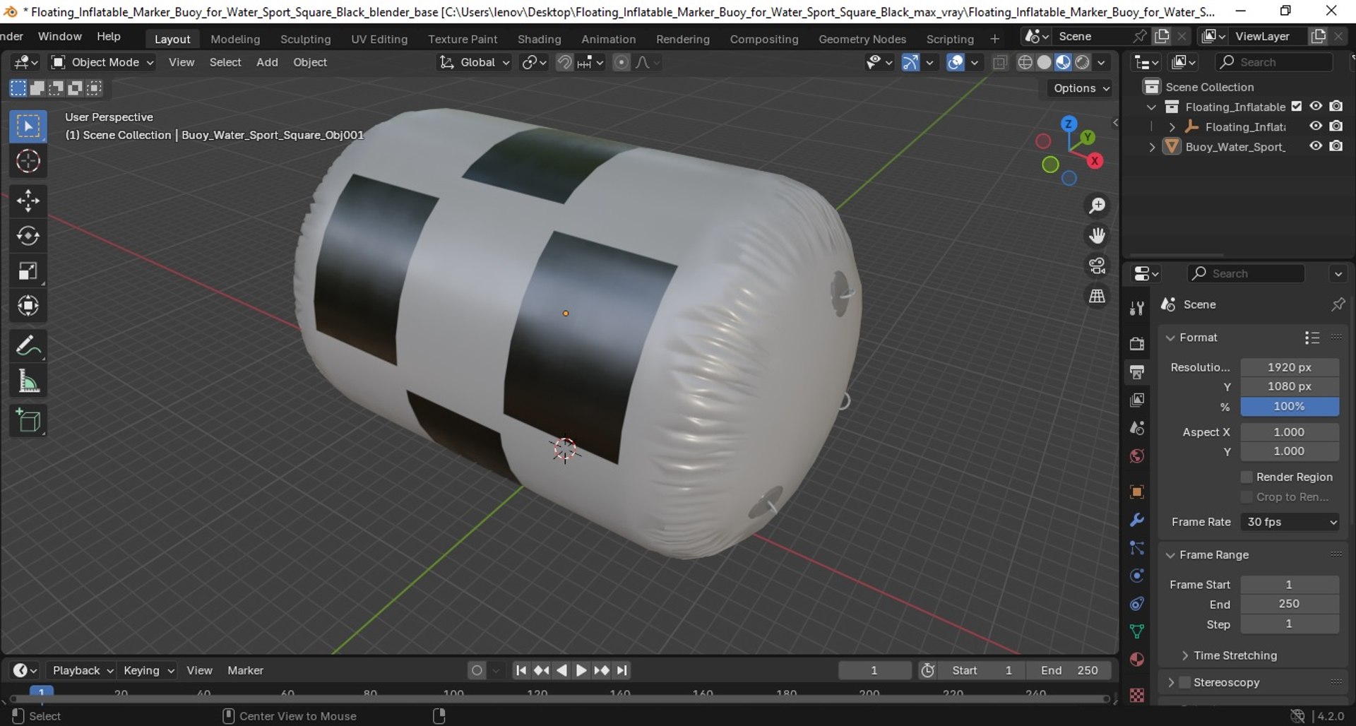 3D Floating Inflatable Marker Buoy For Water Sport Square Black ...