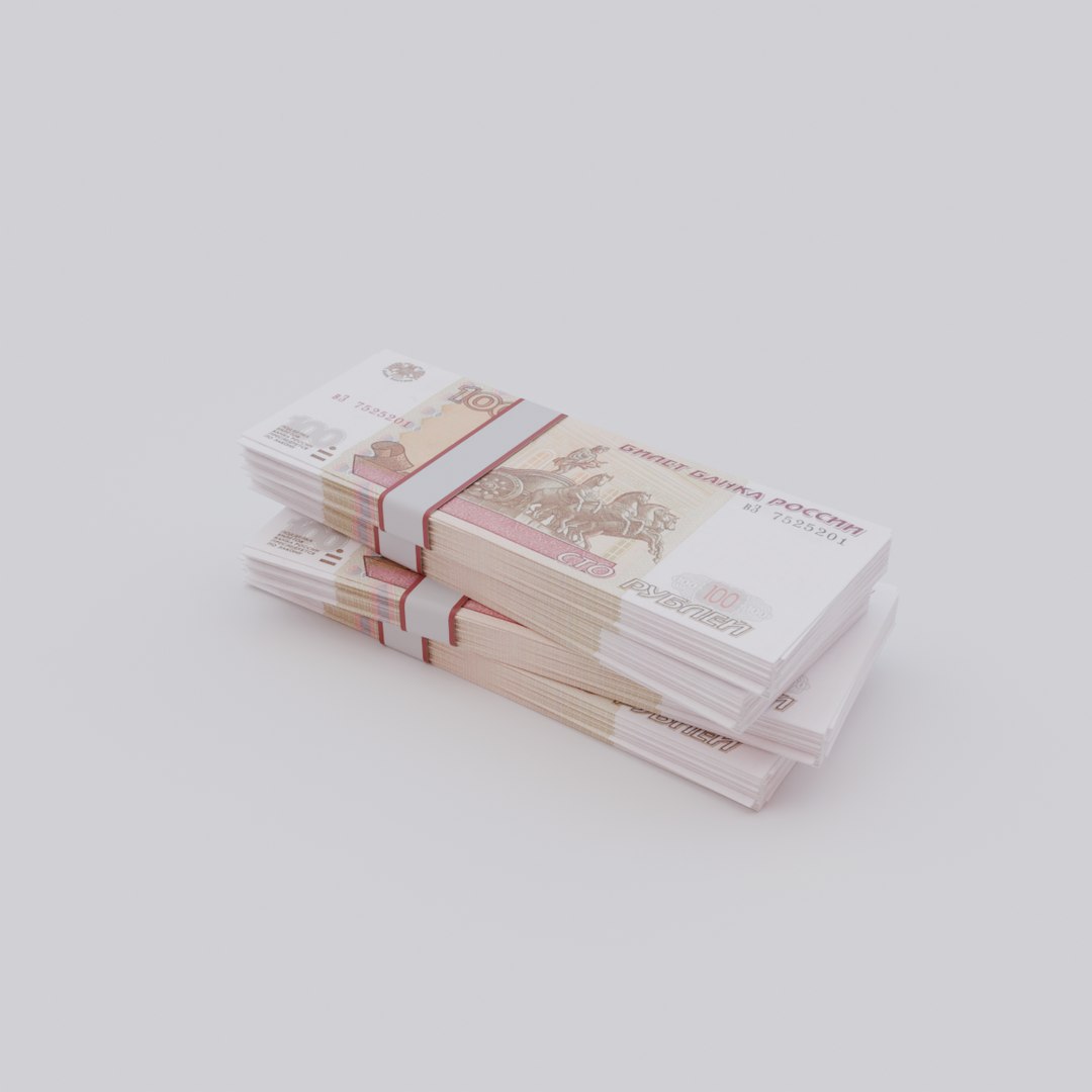 3D 100 Russian Ruble RUB Currency - TurboSquid 2380977
