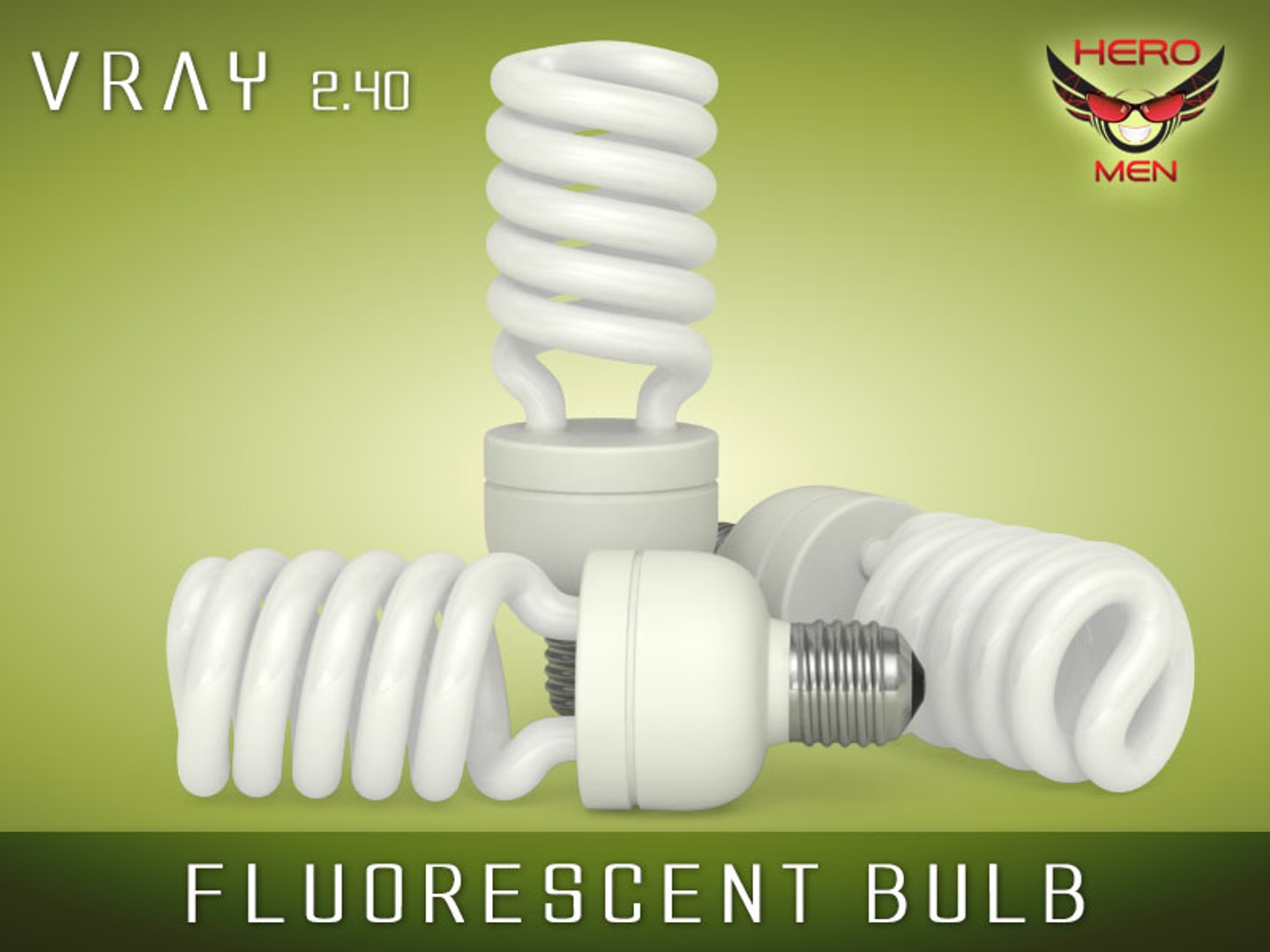 fluorescent bulb light 3d model