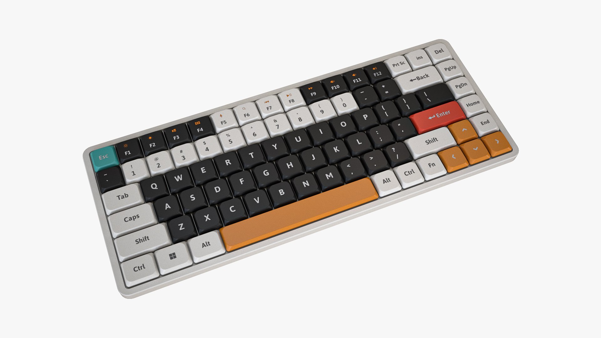 3D 75-Percent Layout Keyboard White - TurboSquid 2074404