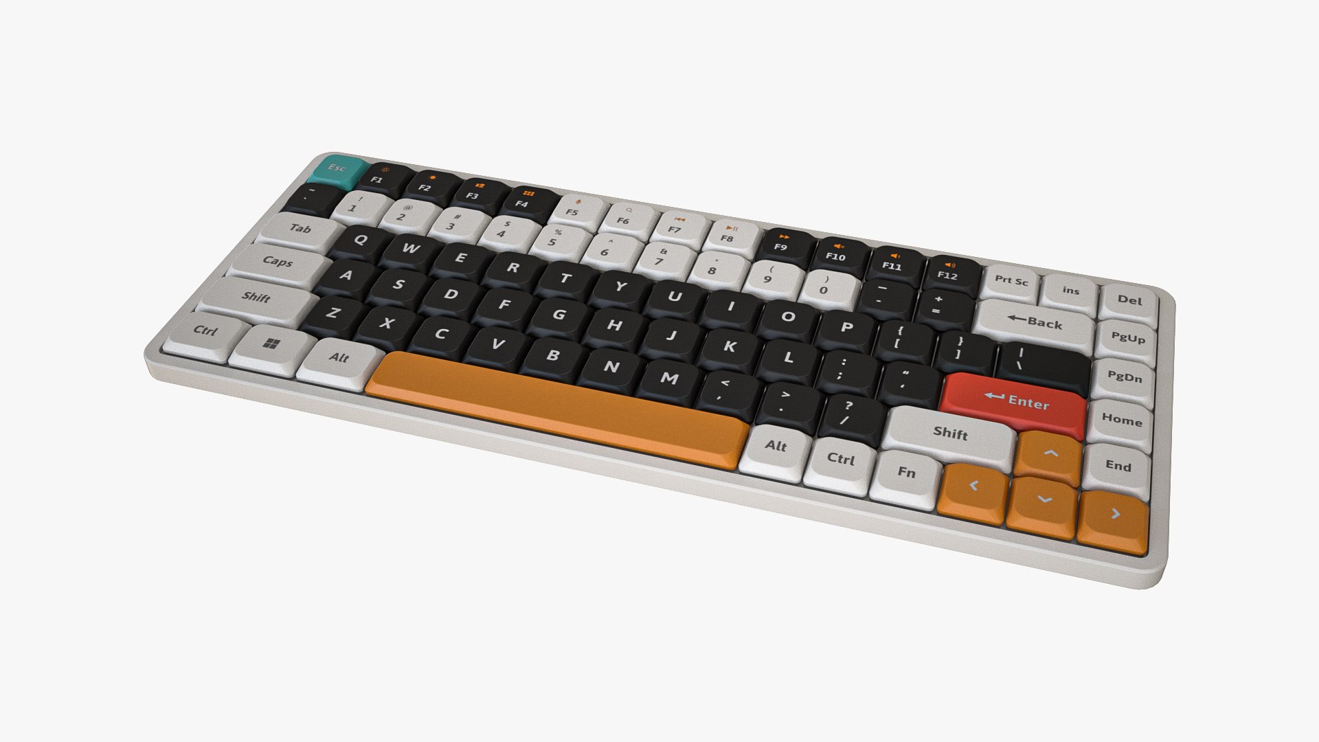 3D 75-Percent Layout Keyboard White - TurboSquid 2074404