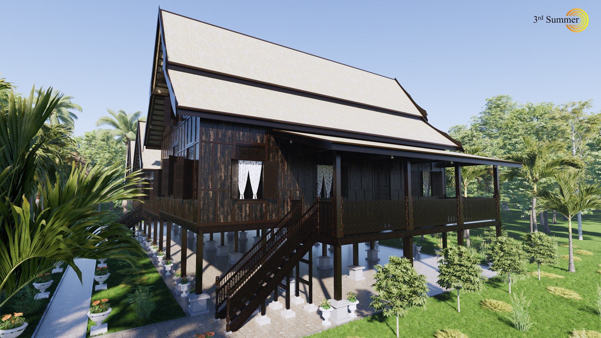 3D Model Kelantan Traditional House Of Malaysia - TurboSquid 2379970