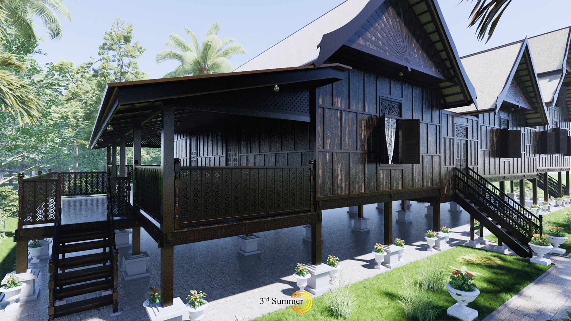 3D Model Kelantan Traditional House Of Malaysia - TurboSquid 2379970