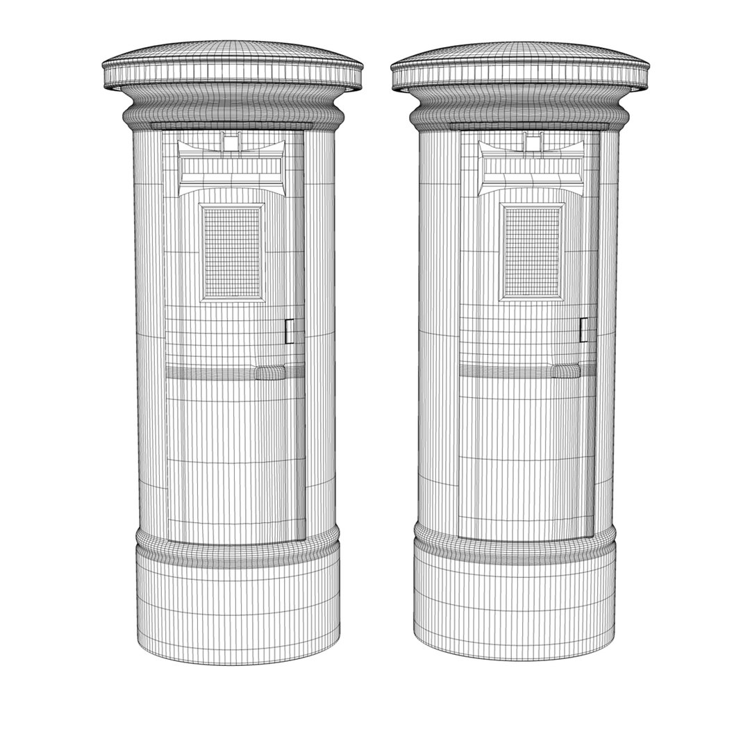 British Red Post Box 3D Model - TurboSquid 1549540