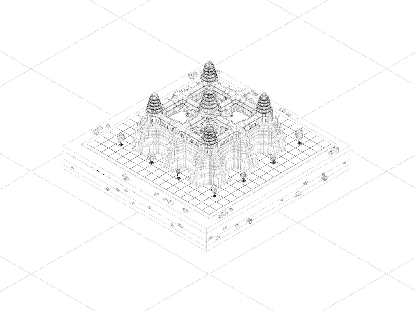 Cartoon Ankor Wat Temple 3D Model - TurboSquid 1420894