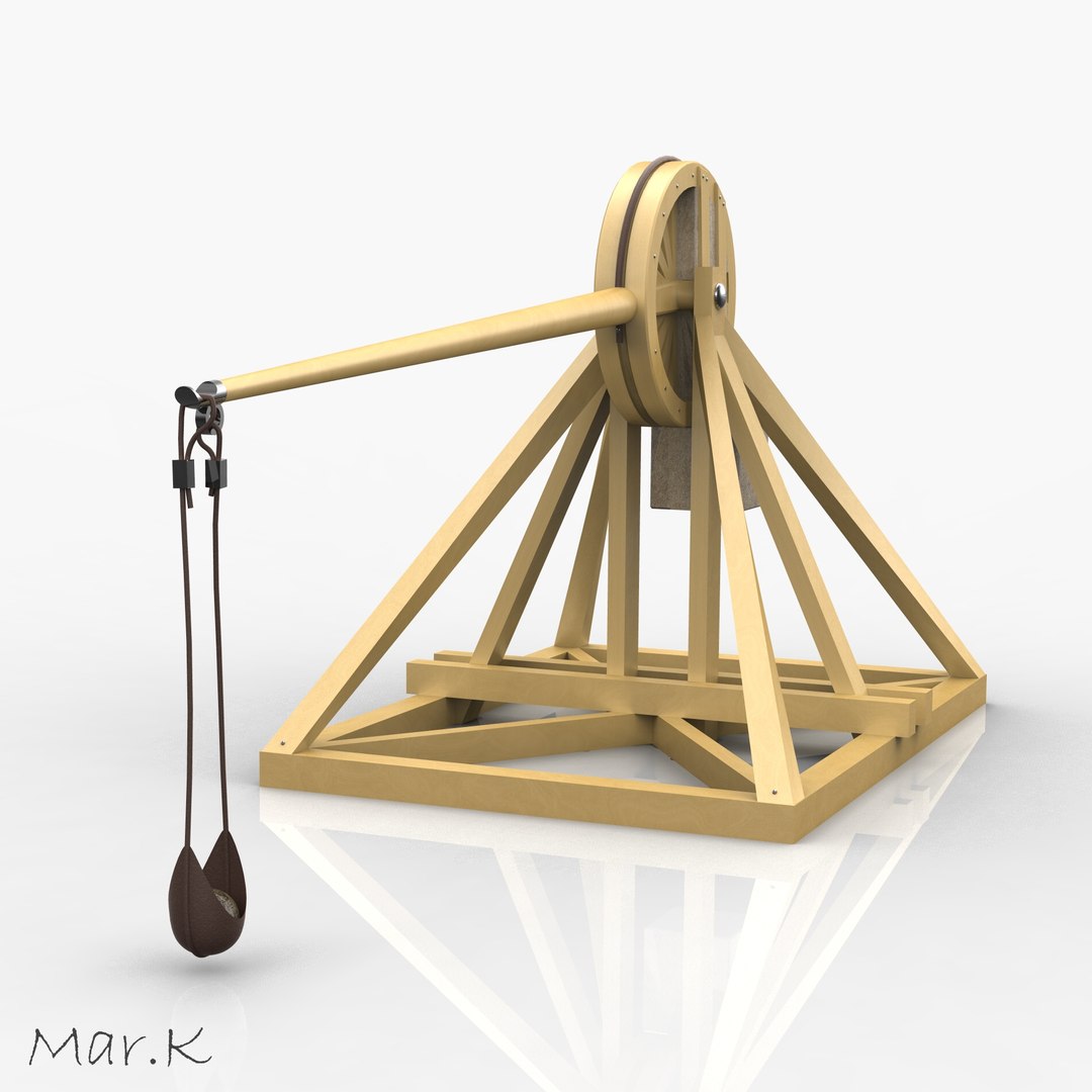 3d Model Of Catapult Leonardo Da