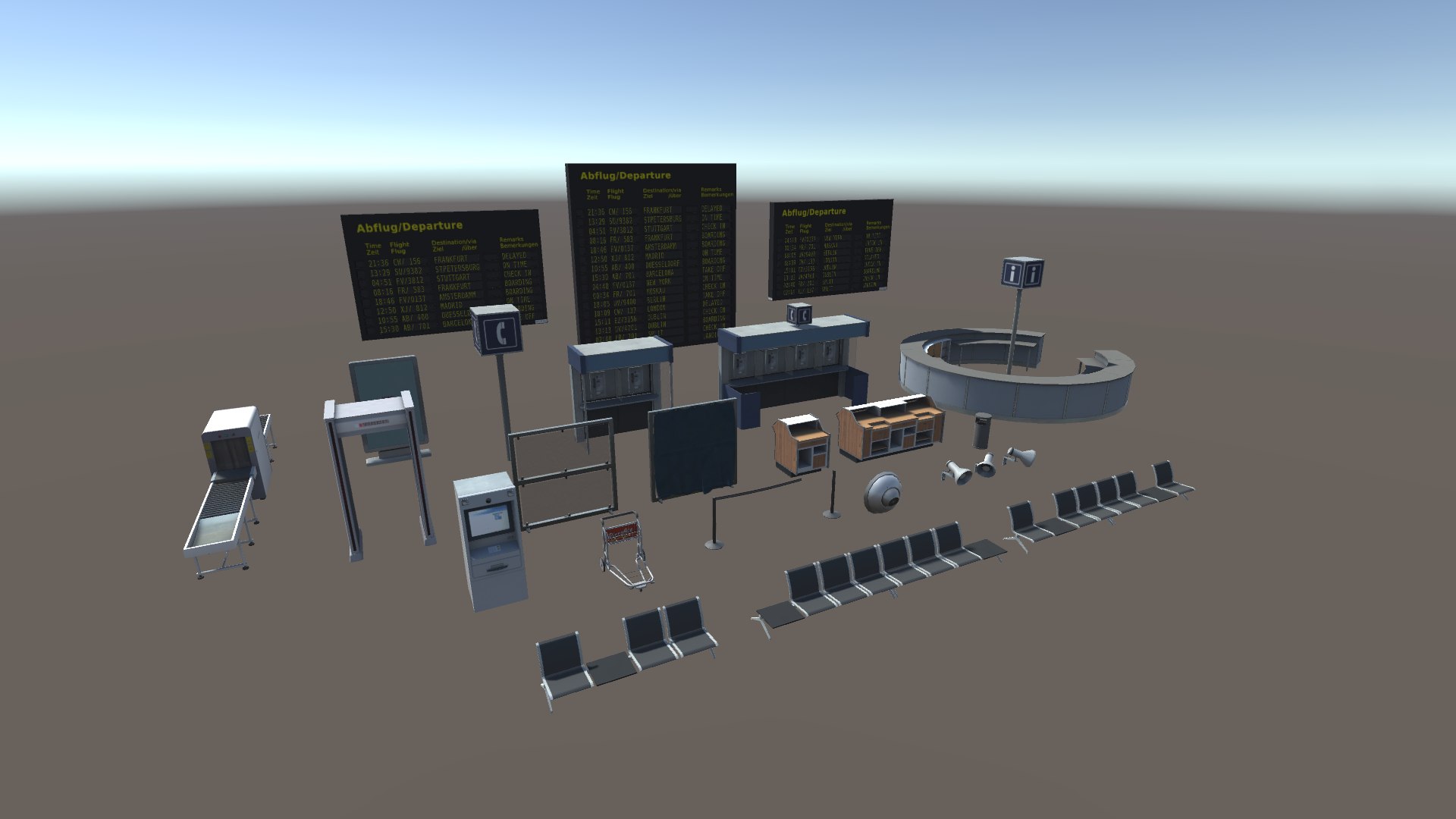 3D Airport Terminal Props model - TurboSquid 1980374