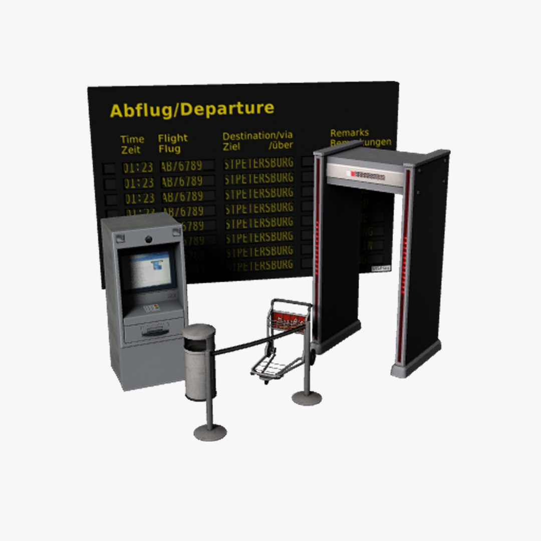 3D Airport Terminal Props model - TurboSquid 1980374