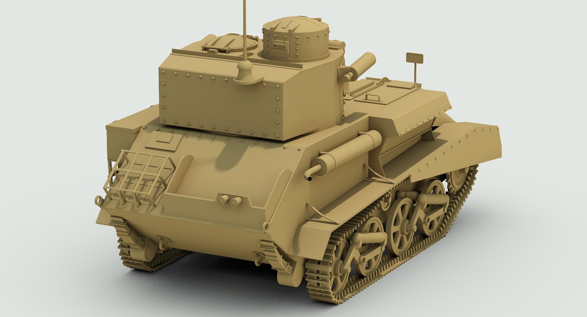 British Vickers Mk6 Light Tank 3d 3ds