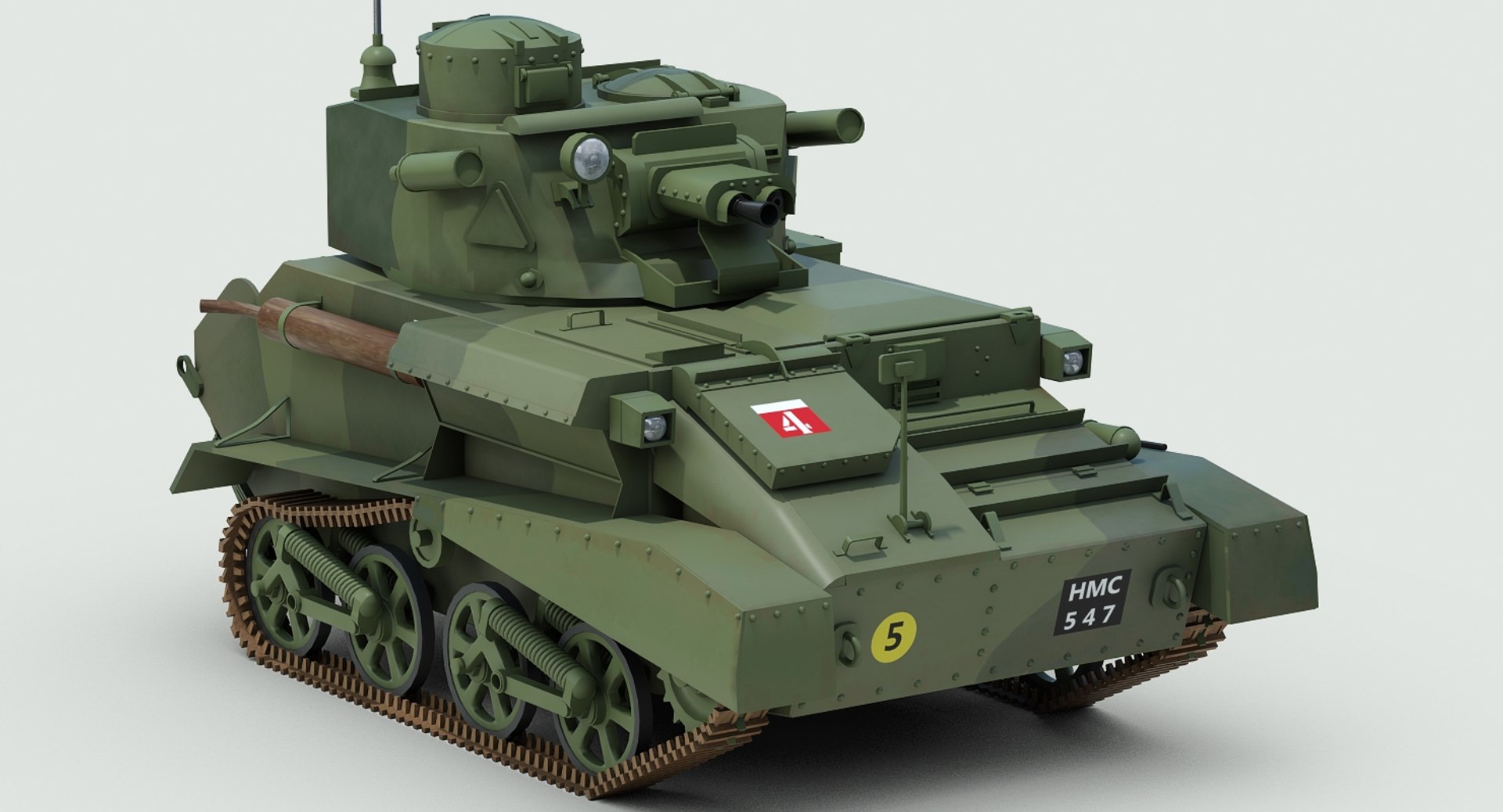 British Vickers Mk6 Light Tank 3d 3ds