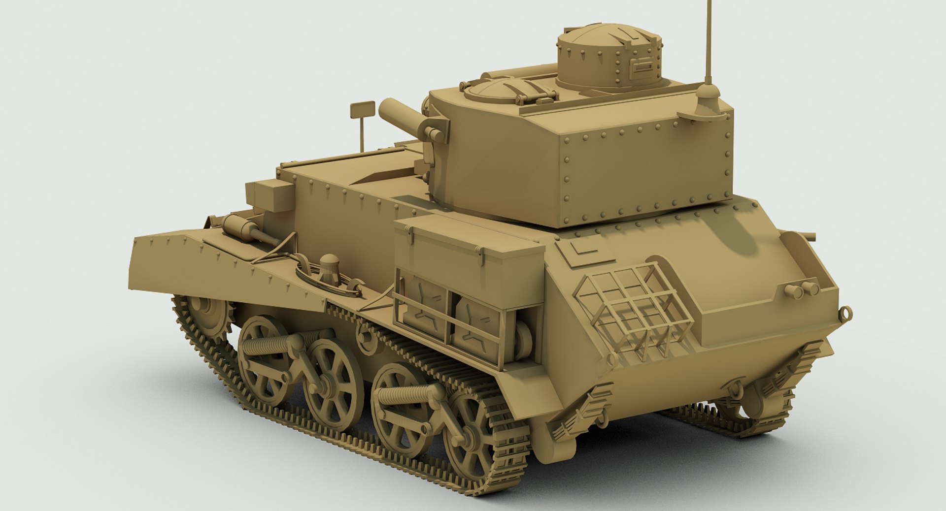 British Vickers Mk6 Light Tank 3d 3ds