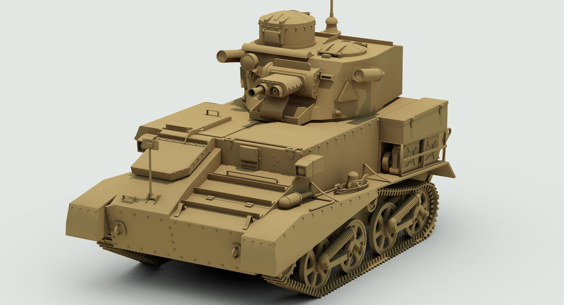 British Vickers Mk6 Light Tank 3d 3ds