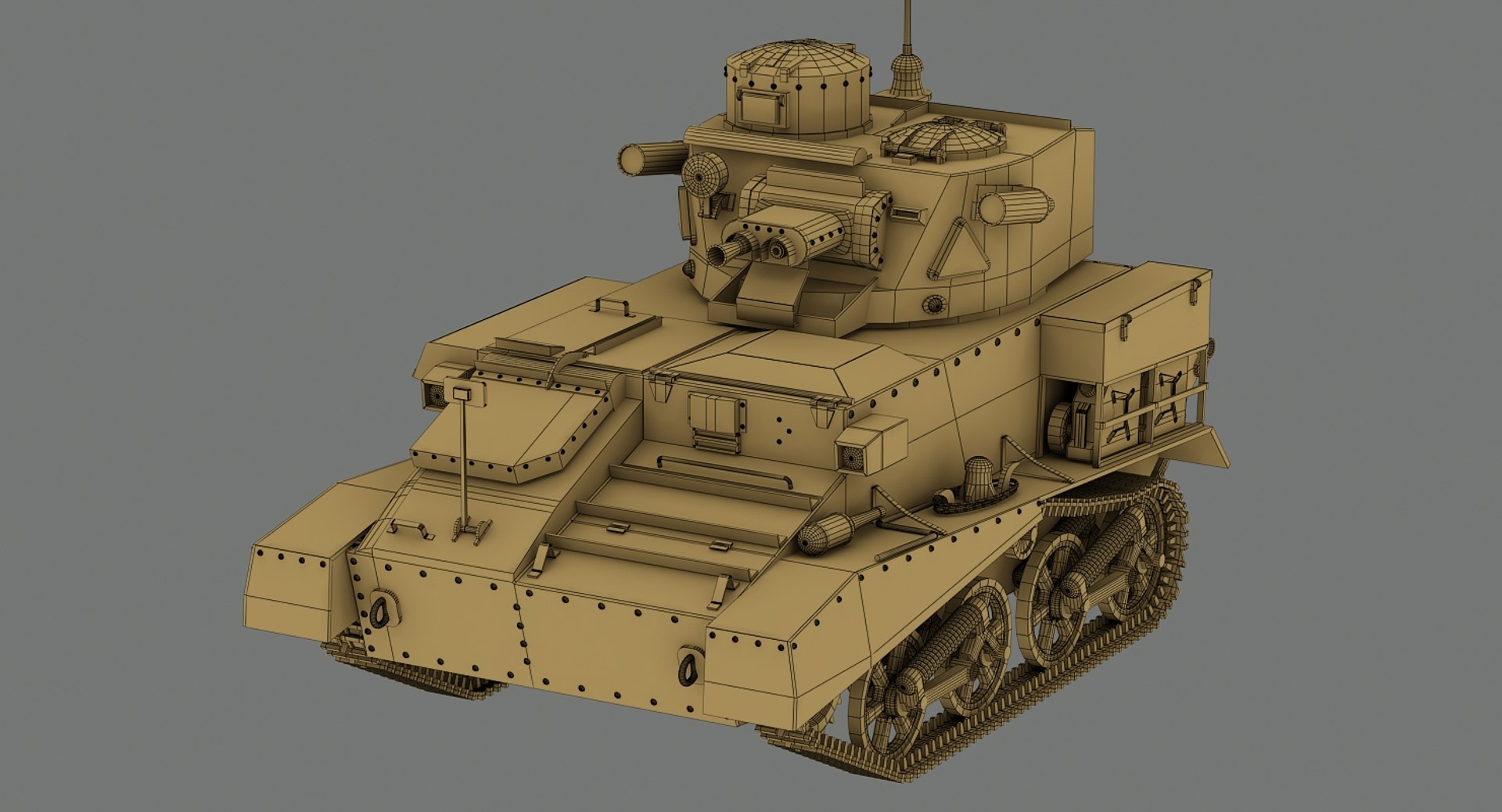 British Vickers Mk6 Light Tank 3d 3ds