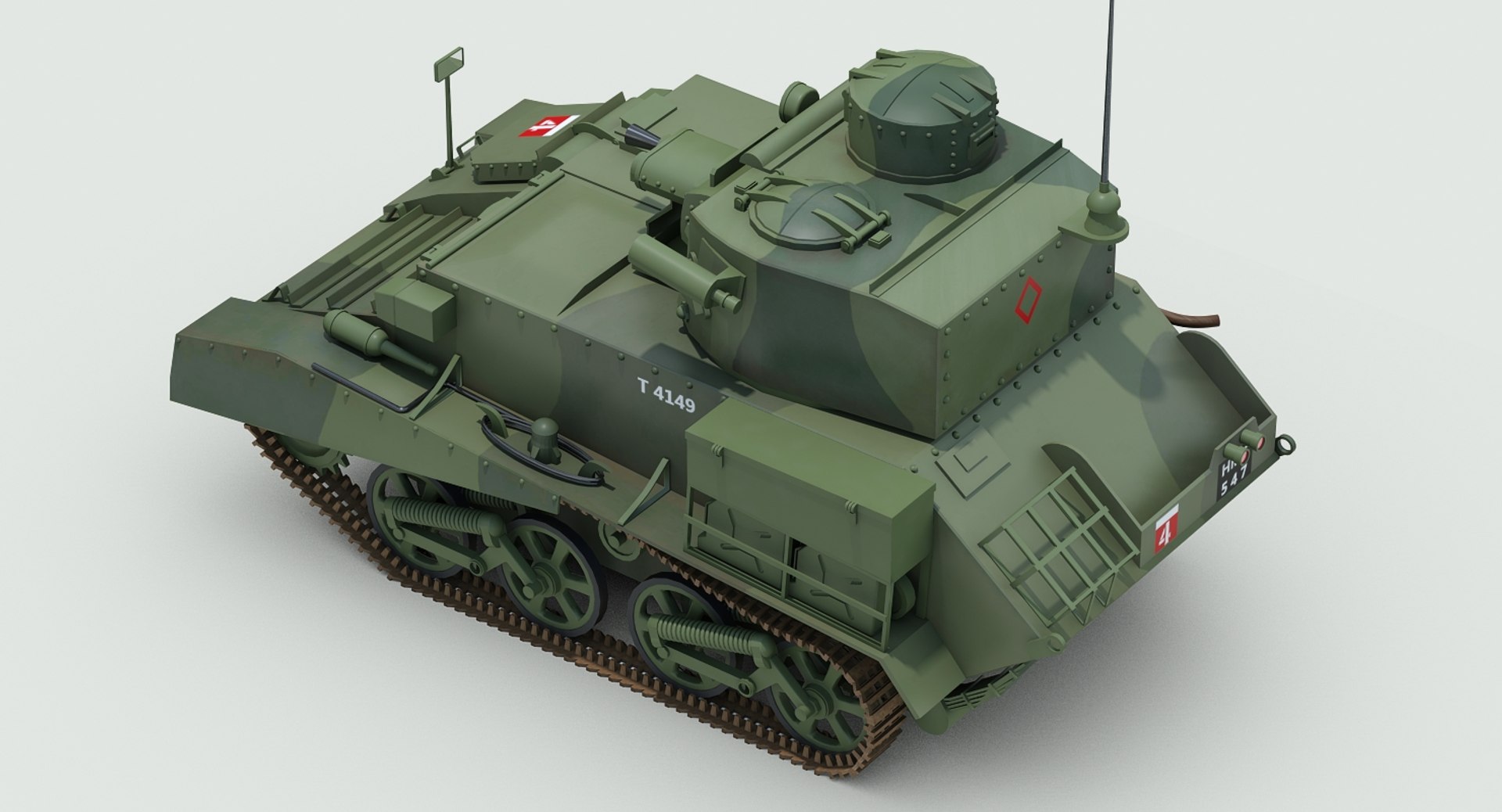 British Vickers Mk6 Light Tank 3d 3ds