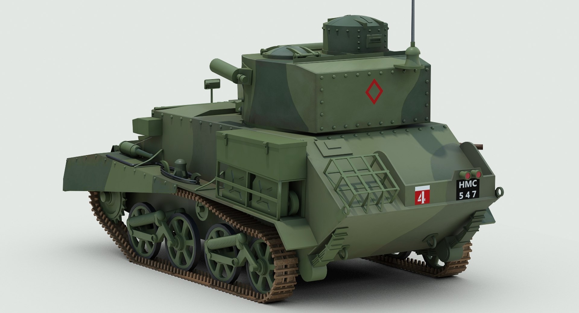 British Vickers Mk6 Light Tank 3d 3ds