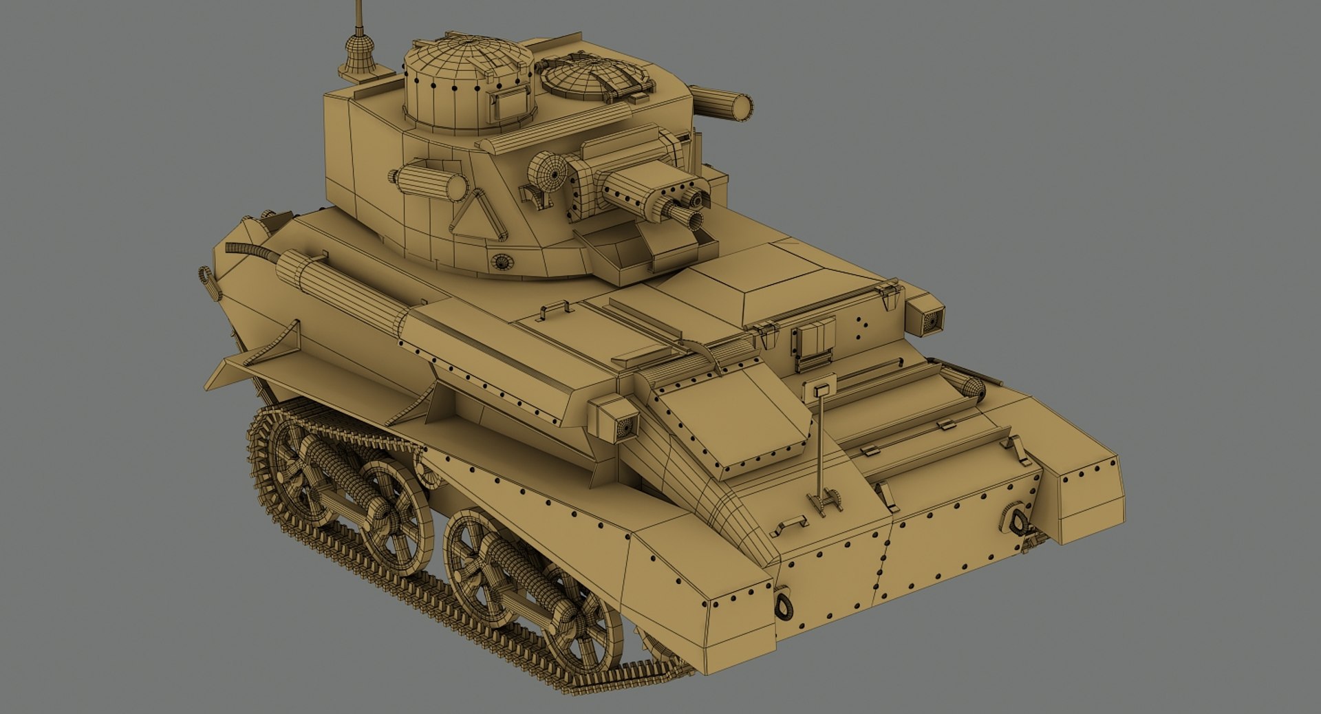 British Vickers Mk6 Light Tank 3d 3ds