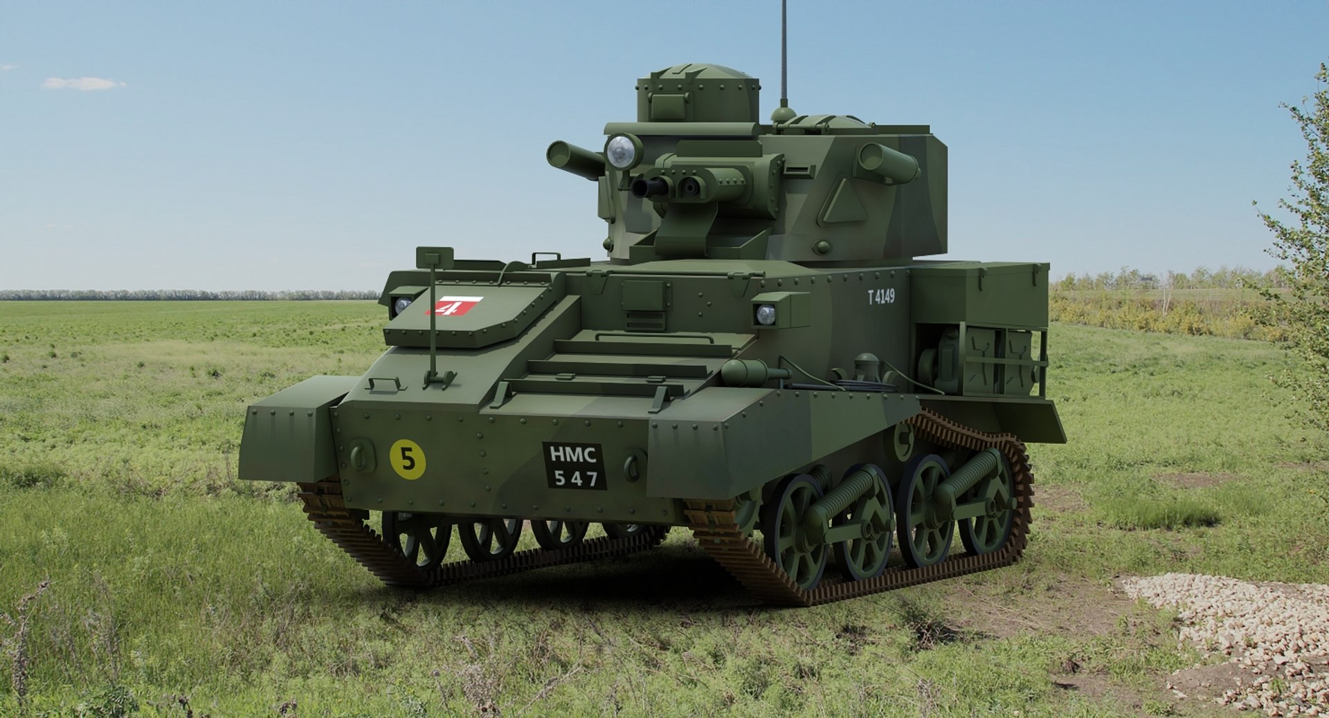 British Vickers Mk6 Light Tank 3d 3ds