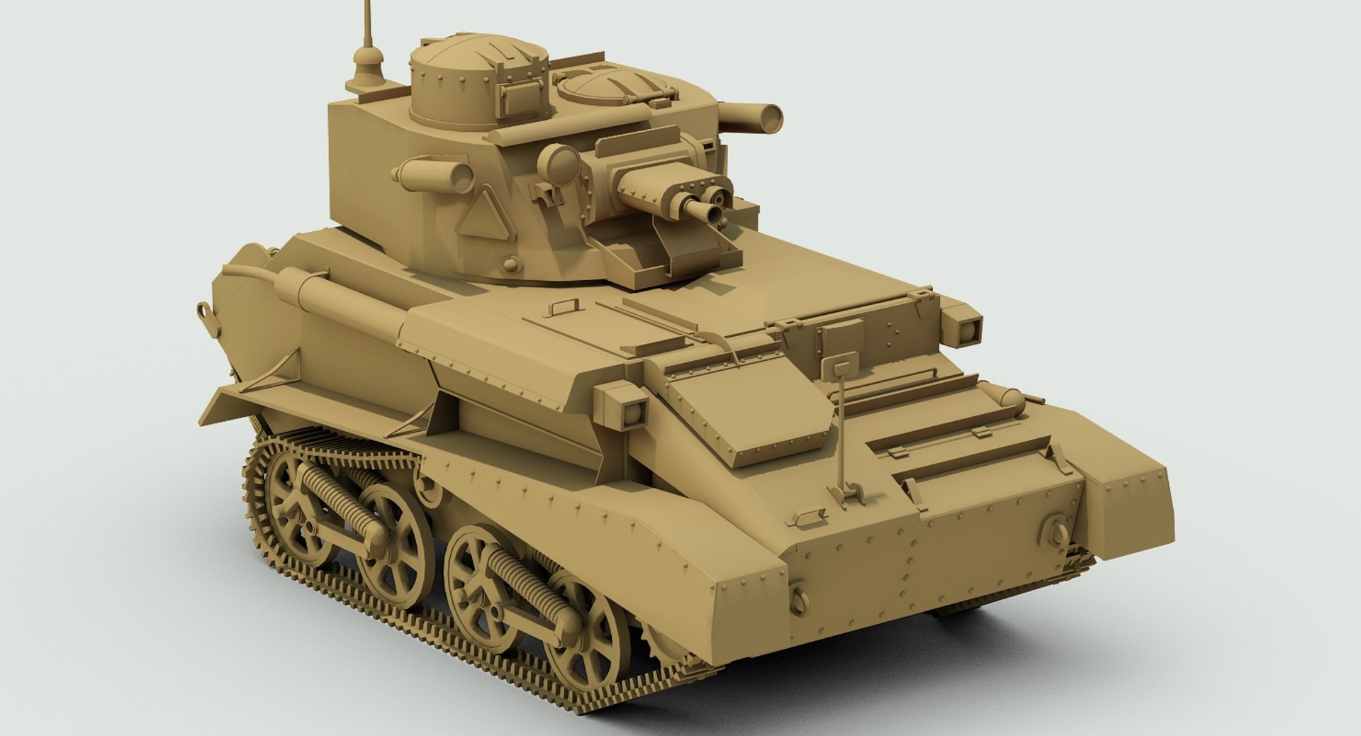 British Vickers Mk6 Light Tank 3d 3ds
