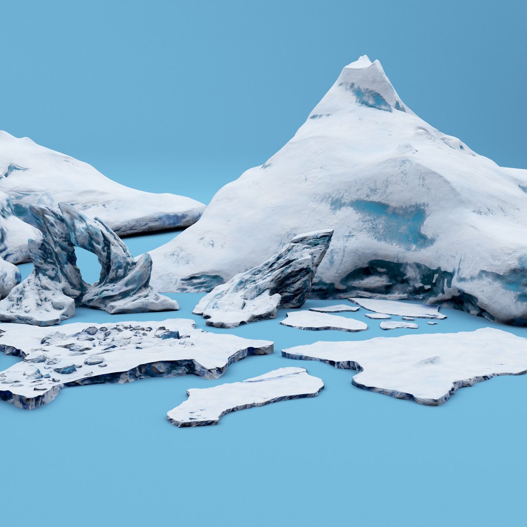 Pack Floe Ice Mountains 3D Model - TurboSquid 1658596