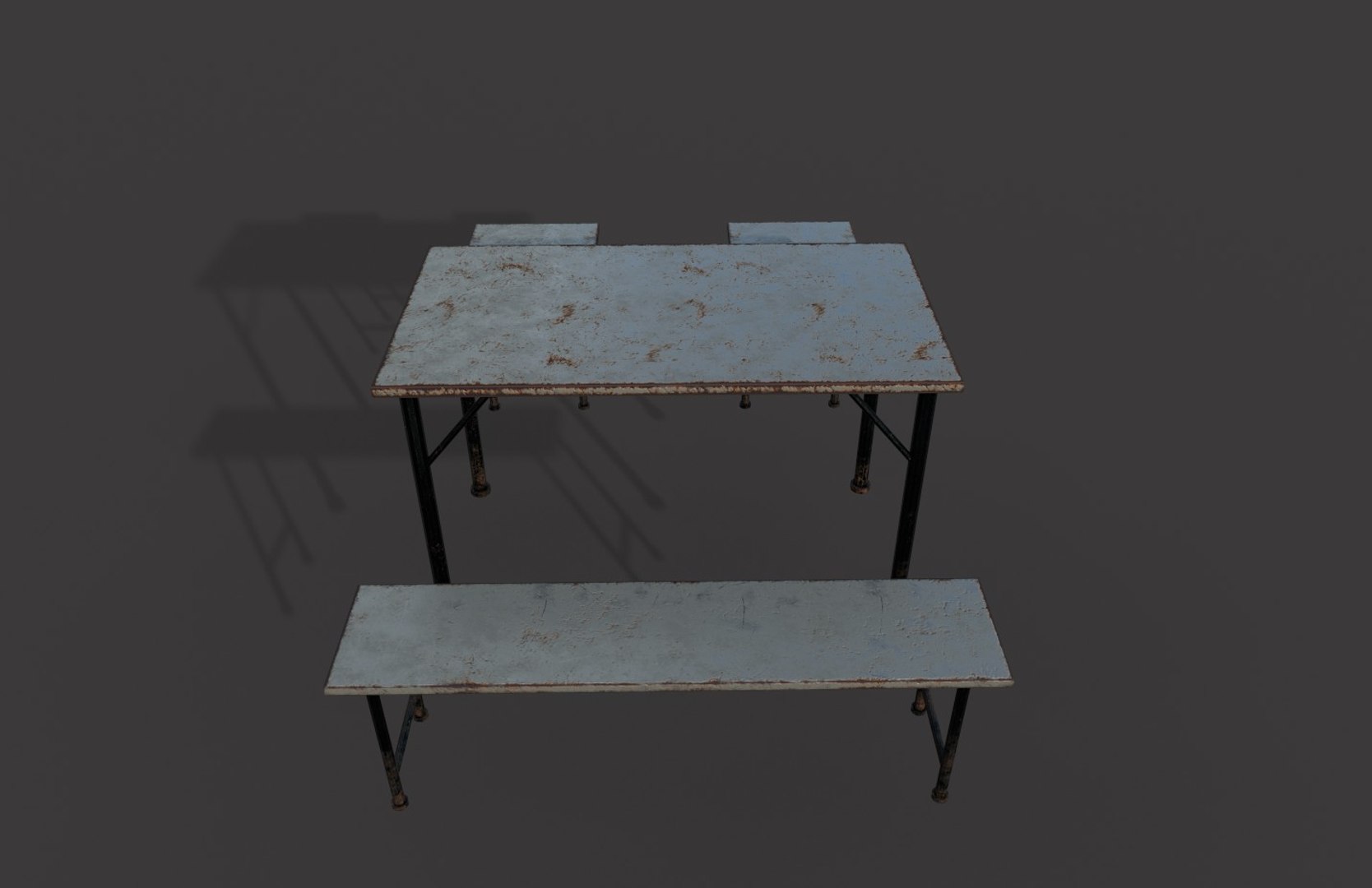 Free Rusty Metal Table Chairs 3D Model - TurboSquid 1511127