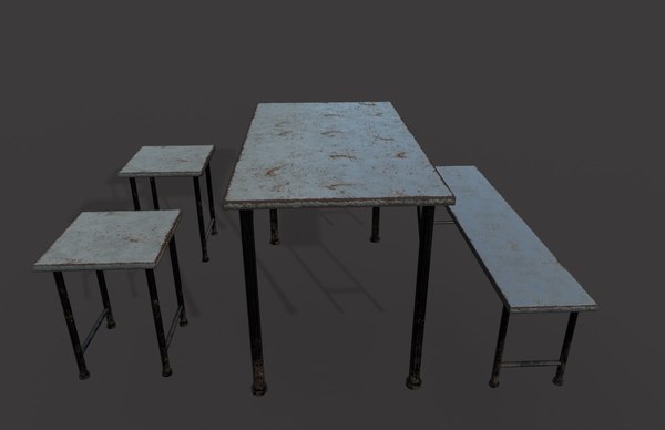 Free rusty metal table chairs 3D model - TurboSquid 1511127