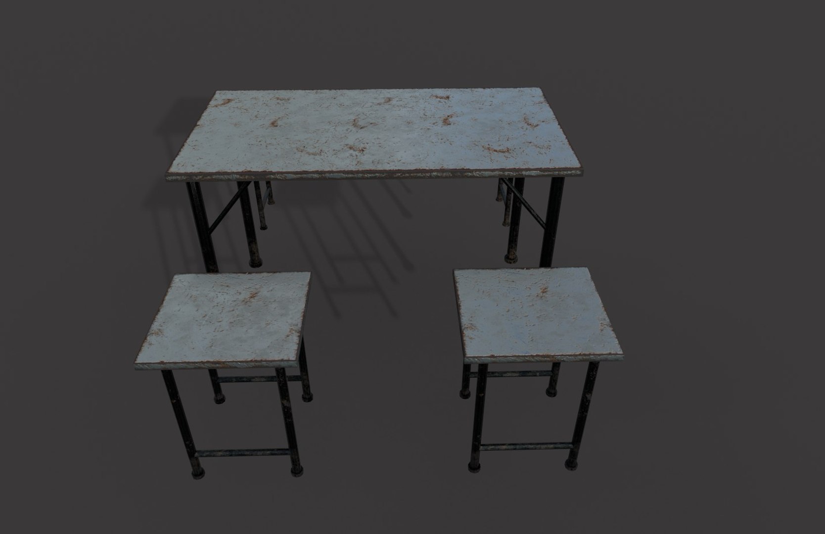Free Rusty Metal Table Chairs 3D Model - TurboSquid 1511127