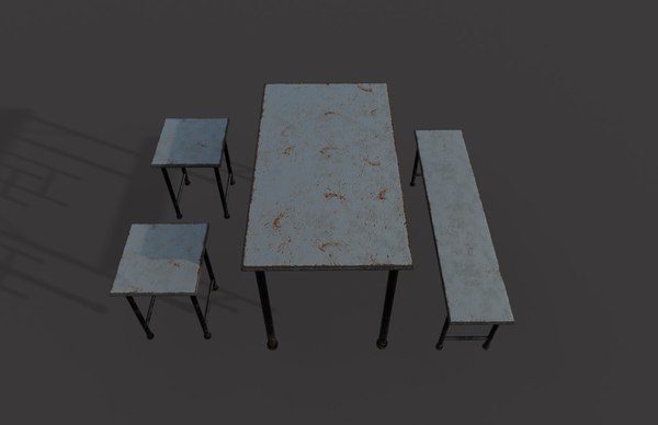 Free rusty metal table chairs 3D model - TurboSquid 1511127