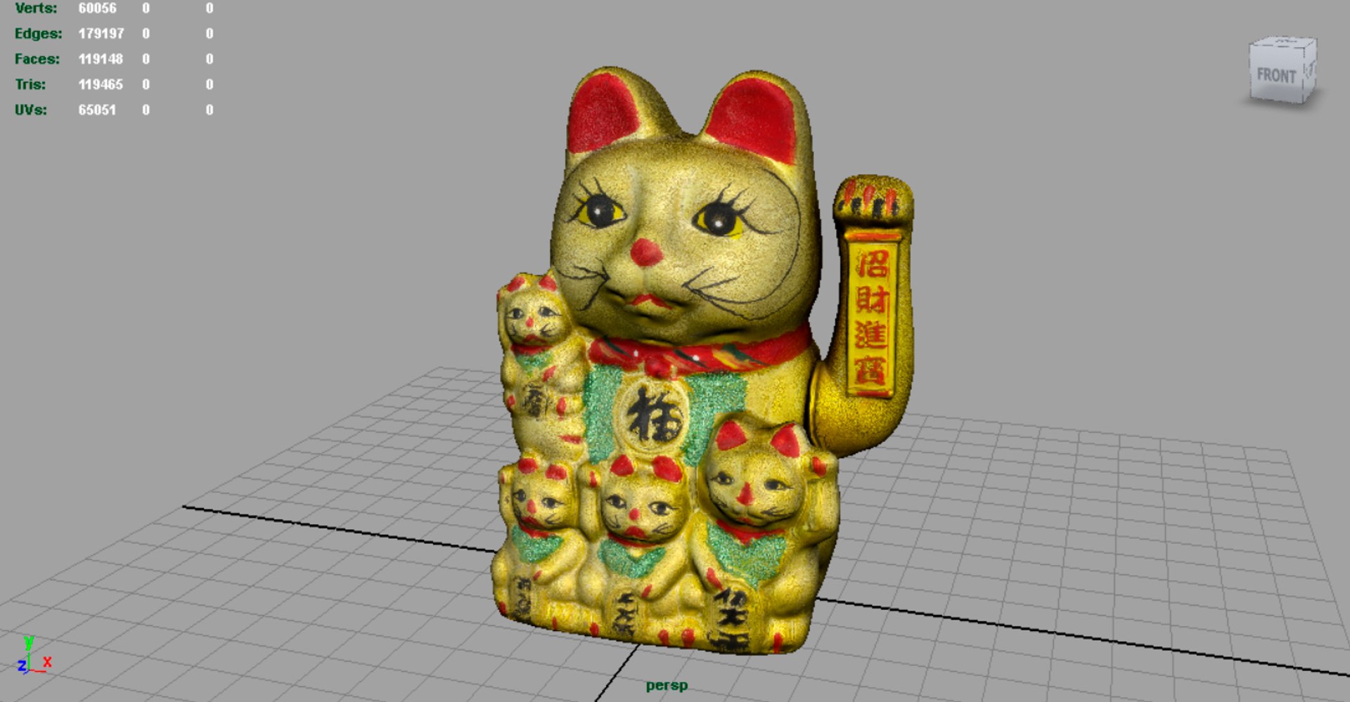 3D Realistic Cat Maneki Neko - TurboSquid 1203327