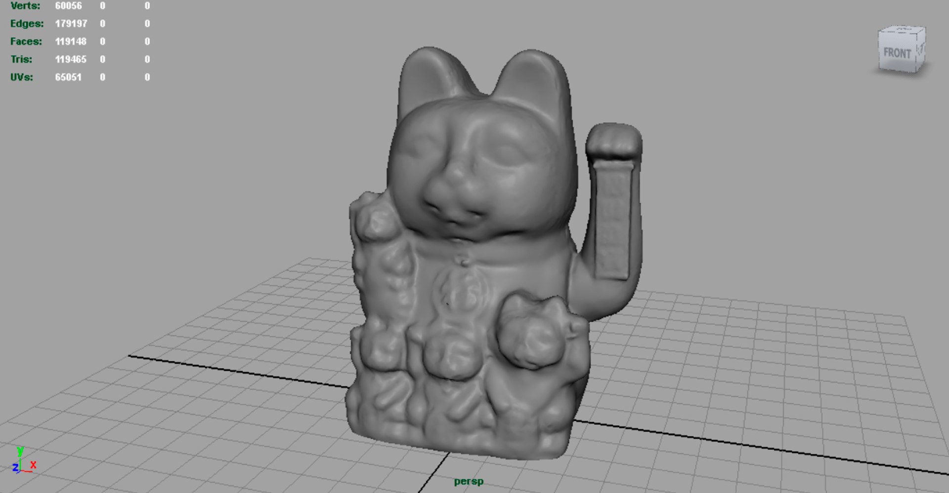 3D Realistic Cat Maneki Neko - TurboSquid 1203327