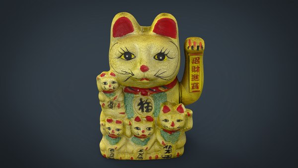 3D realistic cat maneki neko - TurboSquid 1203327