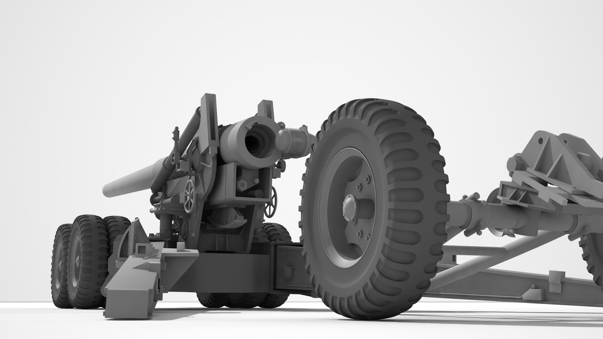 M1 M59 155 Mm Long Tom Howitzer 3D Model - TurboSquid 2222156
