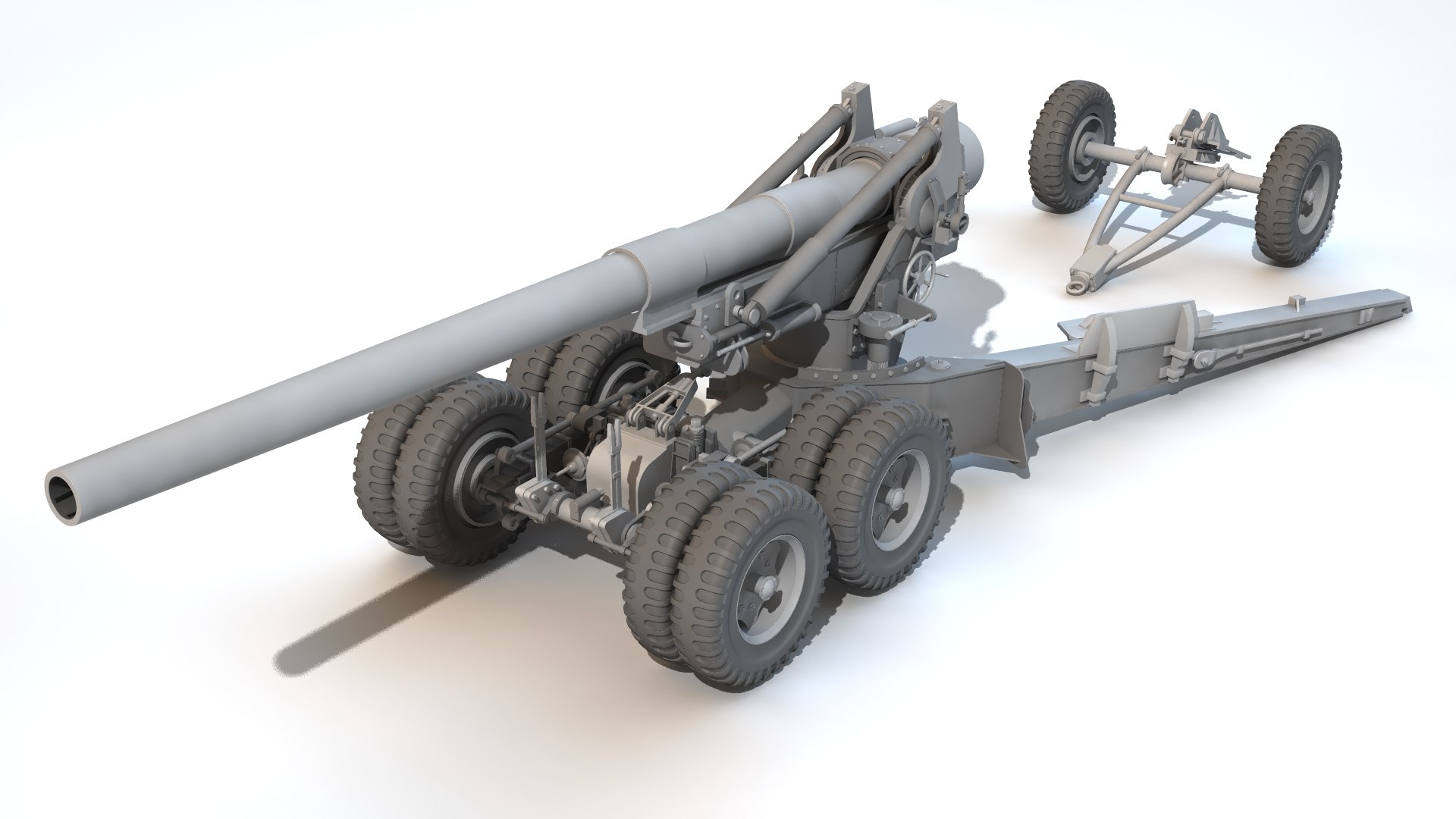M1 M59 155 Mm Long Tom Howitzer 3D Model - TurboSquid 2222156