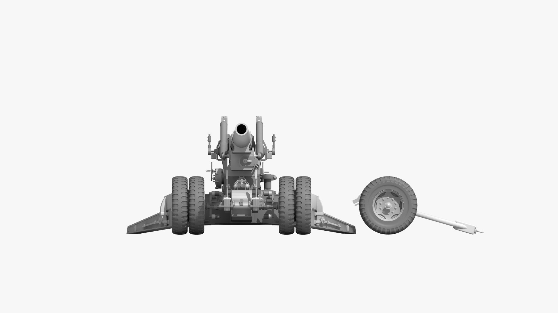 M1 M59 155 Mm Long Tom Howitzer 3D Model - TurboSquid 2222156