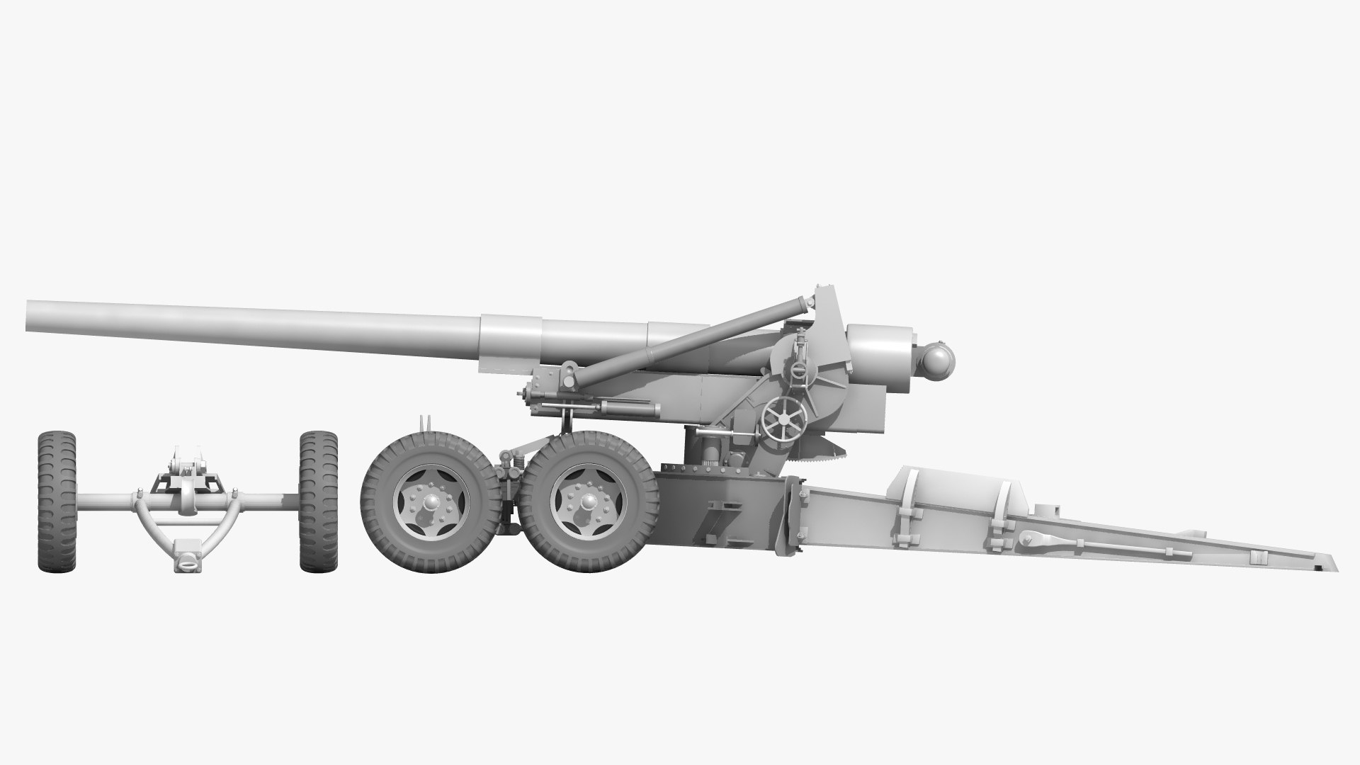 M1 M59 155 Mm Long Tom Howitzer 3D Model - TurboSquid 2222156
