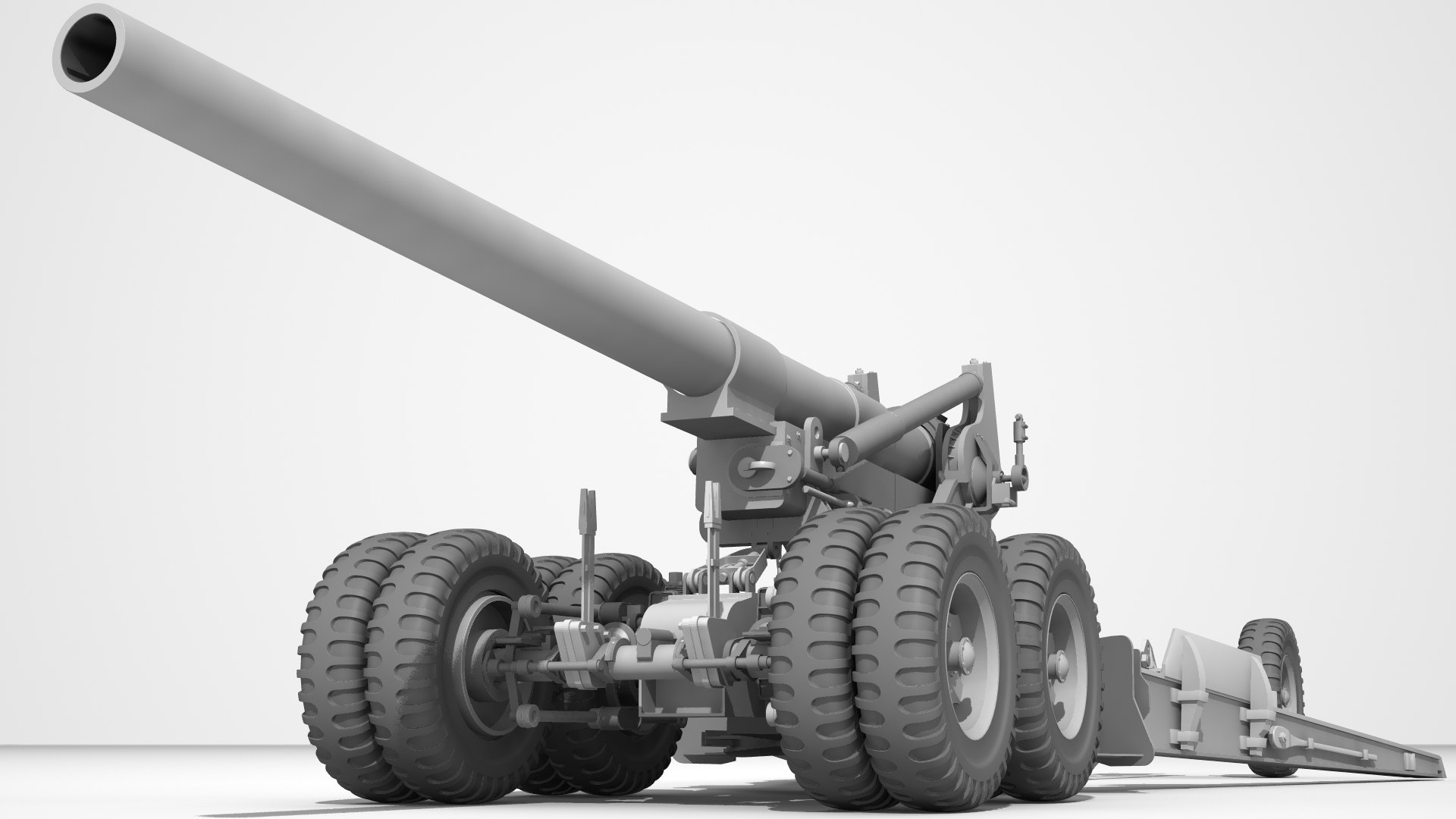 M1 M59 155 Mm Long Tom Howitzer 3D Model - TurboSquid 2222156