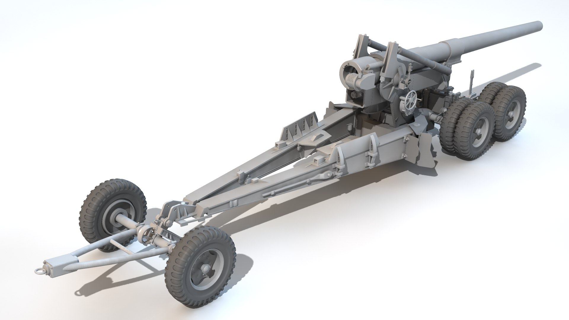 M1 M59 155 Mm Long Tom Howitzer 3D Model - TurboSquid 2222156
