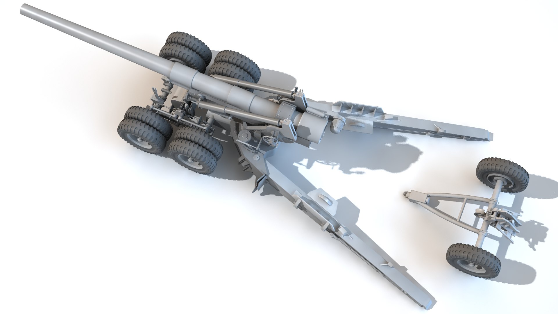 M1 M59 155 Mm Long Tom Howitzer 3D Model - TurboSquid 2222156
