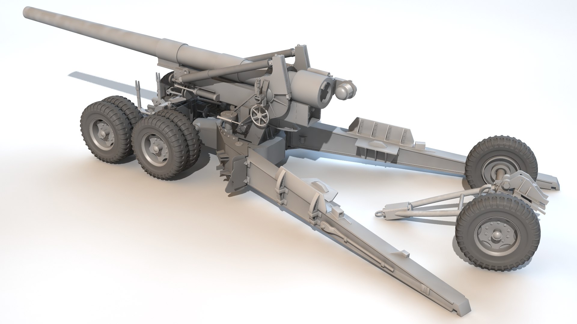 M1 M59 155 Mm Long Tom Howitzer 3D Model - TurboSquid 2222156