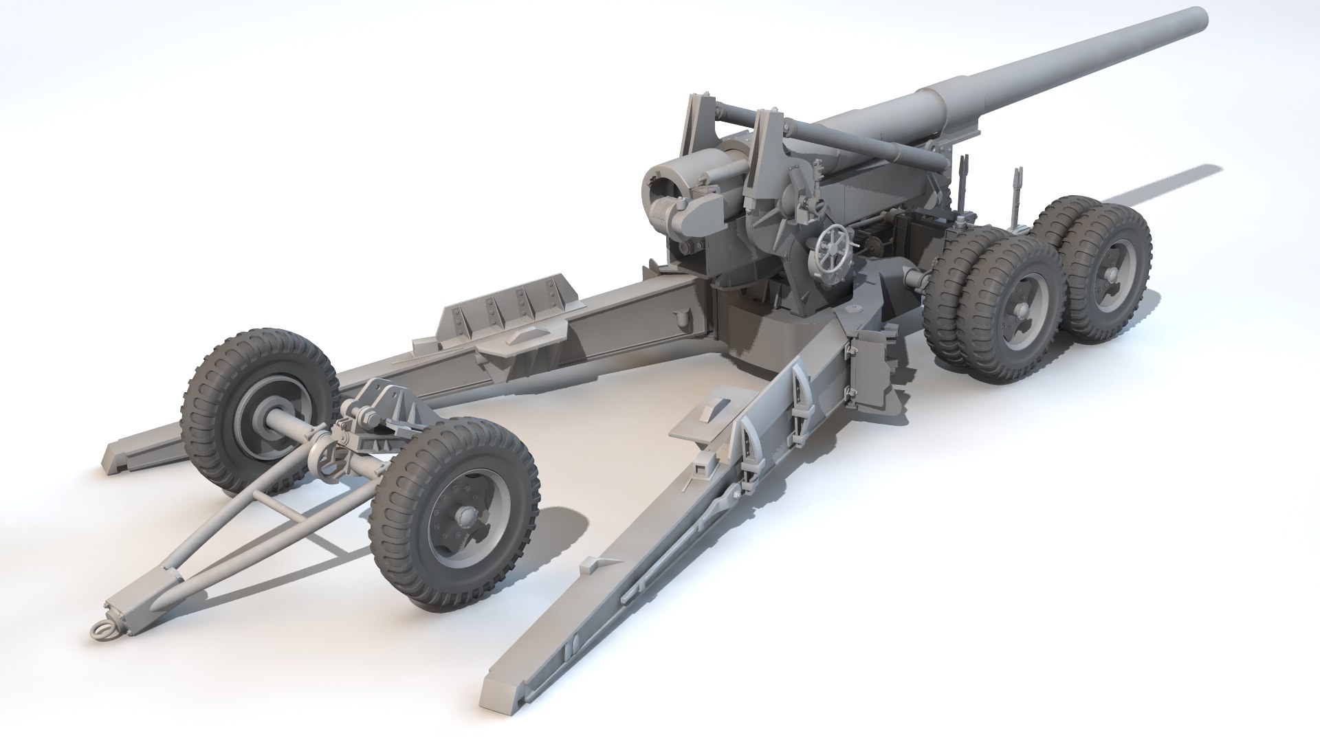 M1 M59 155 Mm Long Tom Howitzer 3D Model - TurboSquid 2222156