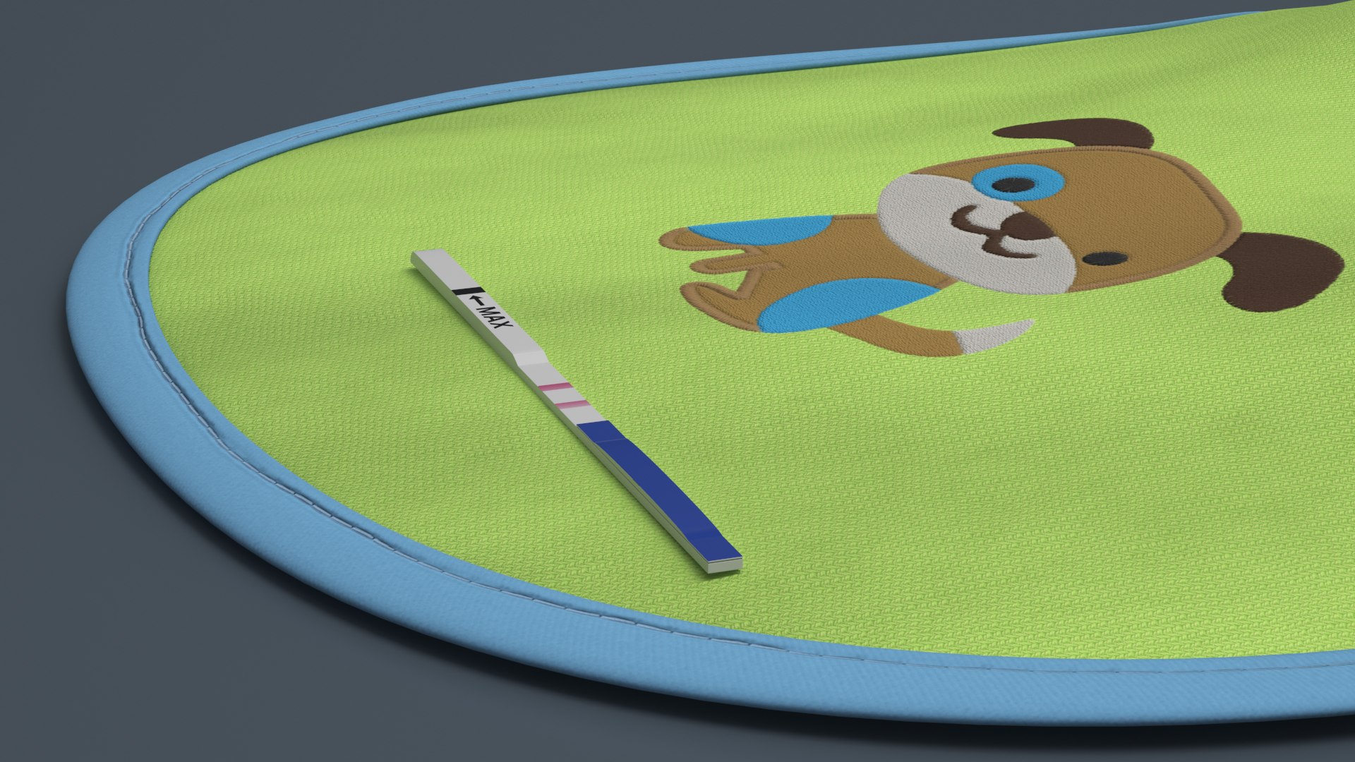 3D Positive Pregnancy Test On Baby Bib Model - TurboSquid 2410848