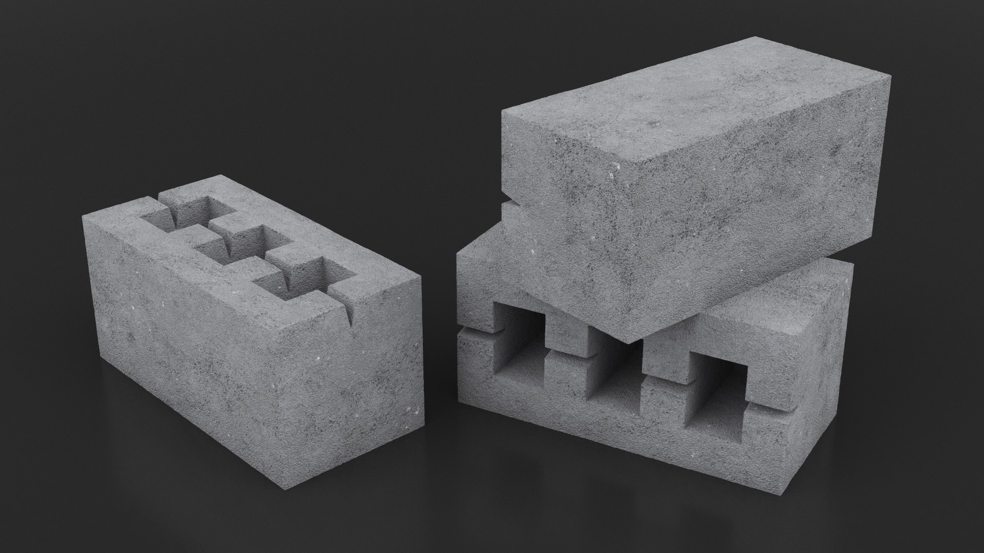 3D Concrete Pillar Brick 3 Slots - TurboSquid 2350730