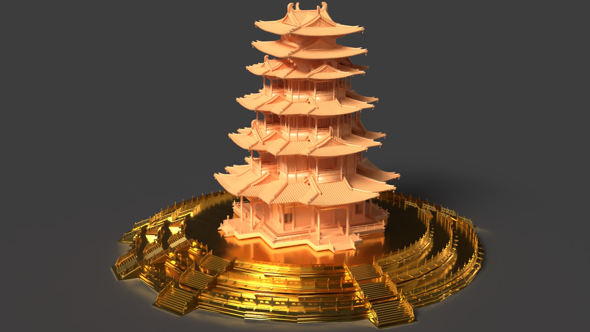 Chinese Ancient Tower 3D Model - TurboSquid 2348736