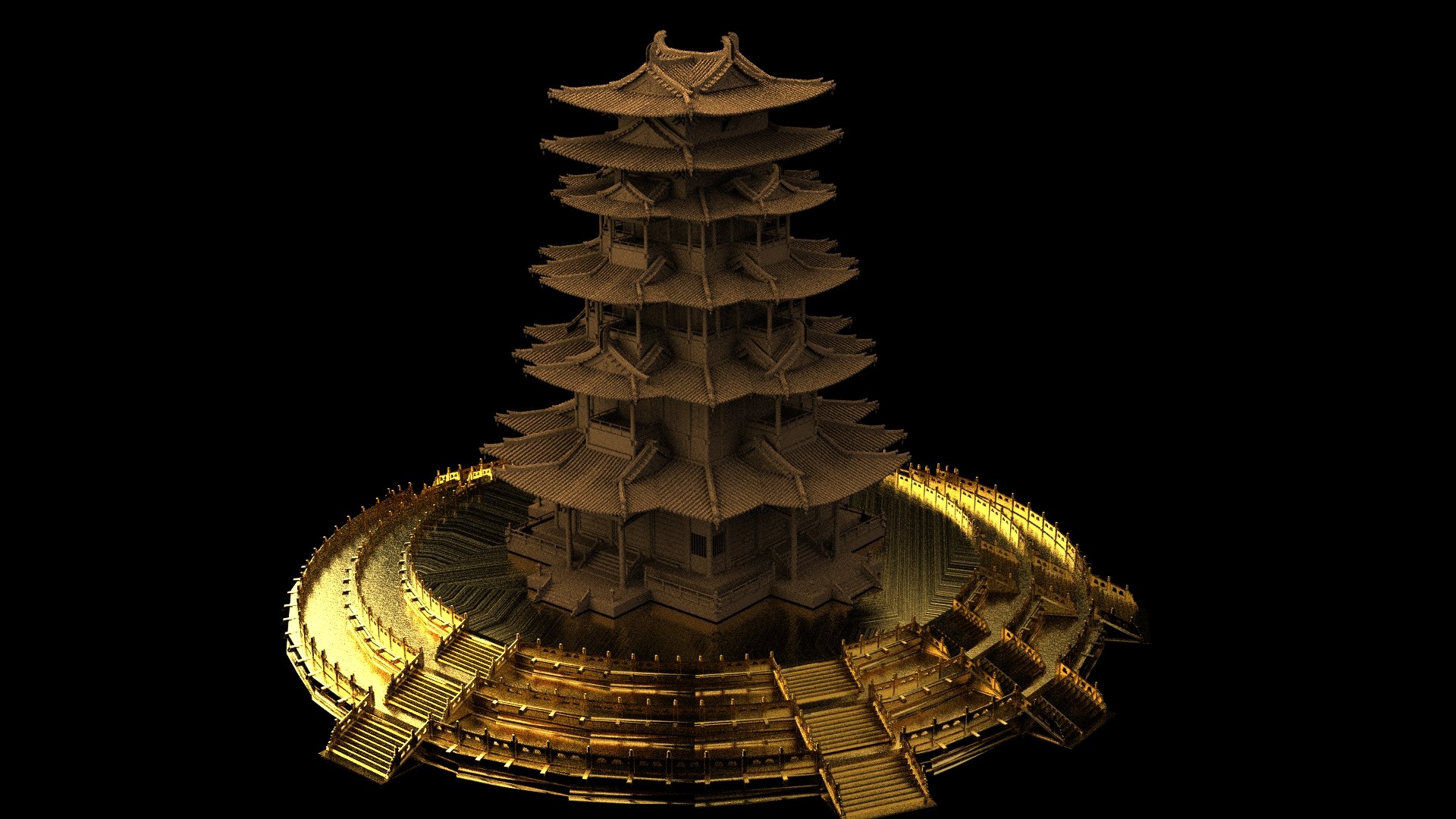 Chinese Ancient Tower 3D Model - TurboSquid 2348736