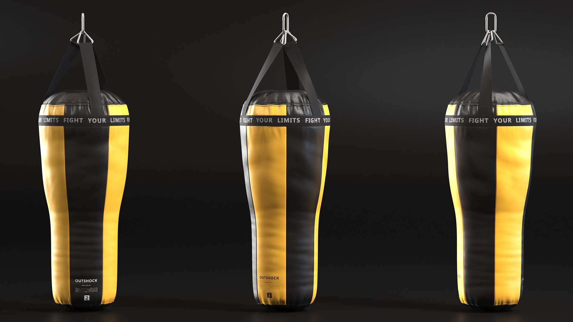 3D Model Angle Boxing Heavy Bag Yellow And Black - TurboSquid 1958438