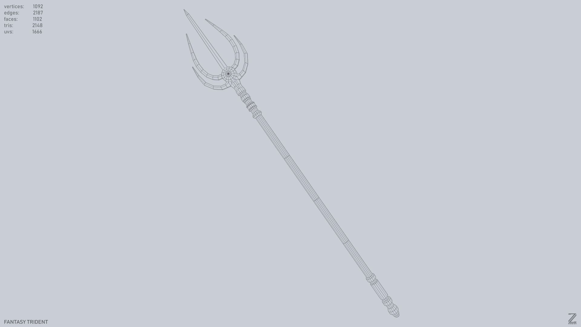 Fantasy Trident 3D Model - TurboSquid 2237319