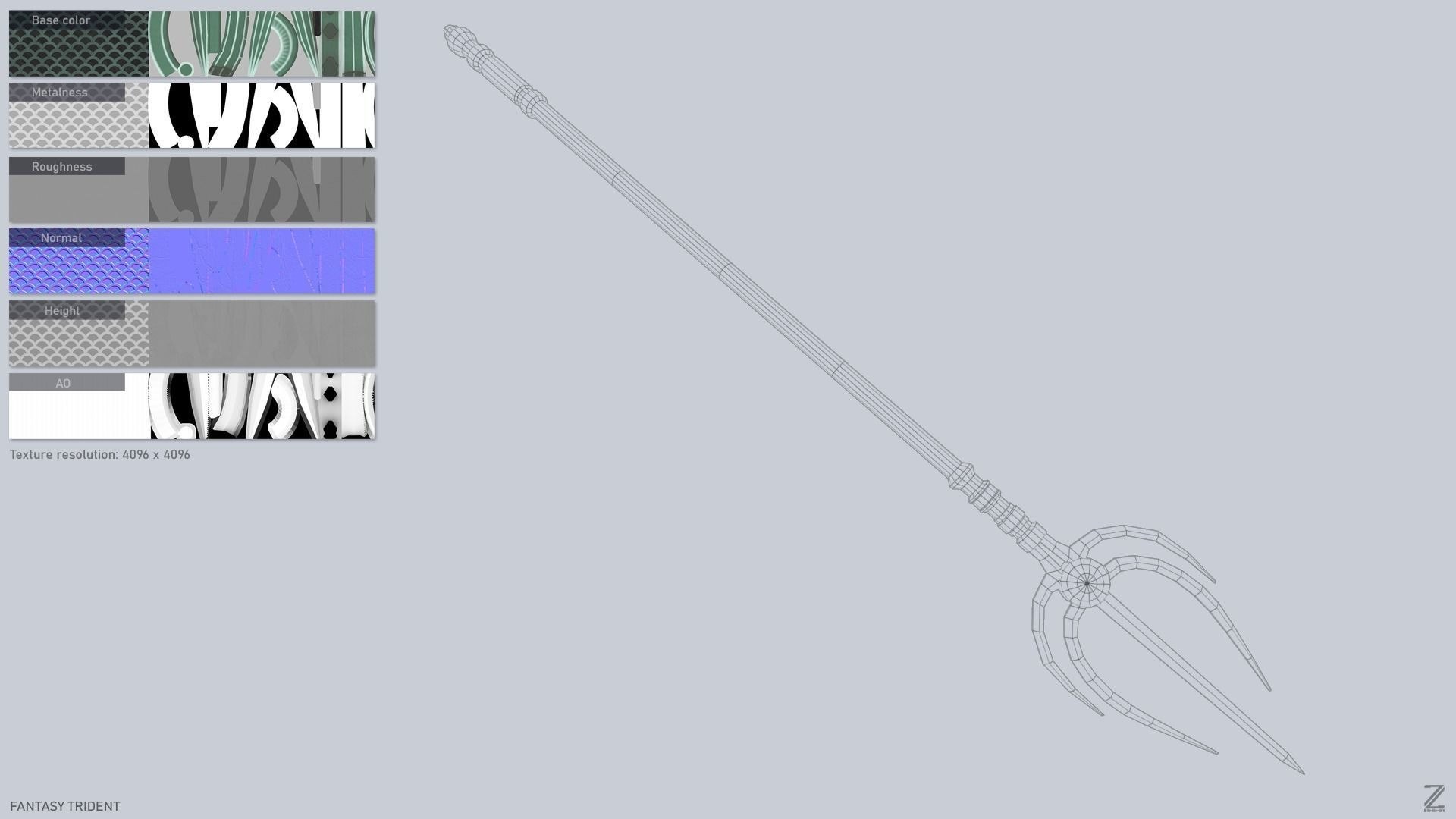 Fantasy Trident 3D Model - TurboSquid 2237319