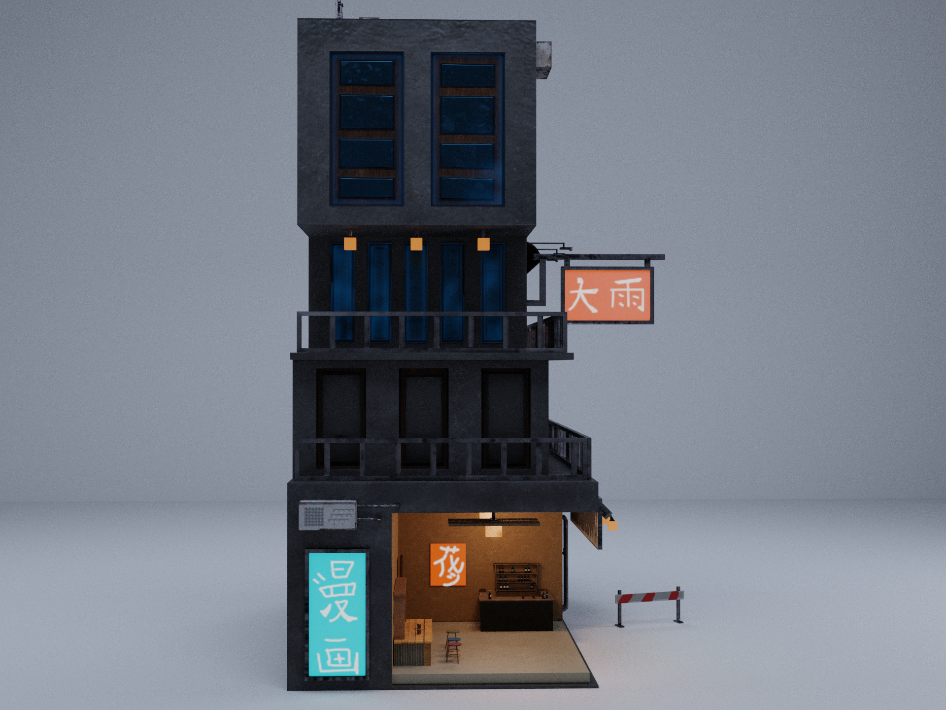 modelo 3d Edificio Cyberpunk 4 - TurboSquid 1736384