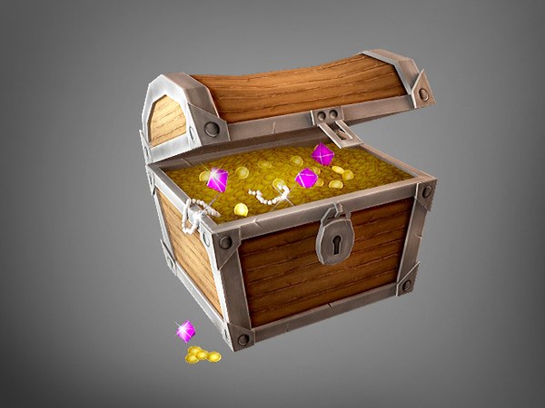 3d treasure chest model